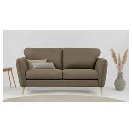 2-Sitzer Home Affaire "MARSEILLE Kompaktsofa 170 cm, Cord, Flachgewebe, Struktur, Webstoff", braun, B:170cm H:88cm T:90cm, 100% Polyester, Sofas, Massivholzbeine Eiche, Landhausstil, Wellenunterfederung