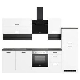 K&uuml;chenzeile KOCHSTATION "Betty", k&uuml;che: wei&szlig;, front: wei&szlig; matt, korpus: wei&szlig; matt, arbeitsplatte: betongrau, B:280cm H:166cm T:60cm, Komplettk&uuml;chen-Sets, K&uuml;chenzeile, Breite 280 cm, mit E-Ger&auml;ten von Bauknecht