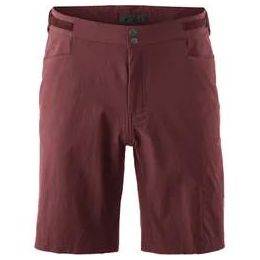 Fahrradhose Gonso "Adventure Shorts M", Herren, Gr. S, Normalgr&ouml;&szlig;en, rot (rotbraun), 90% Polyamid, 10% Elasthan, Hosen Fahrradhose, Herren Radhose mit einkn&ouml;pfbarer Radunterhose mit Sitzpolster