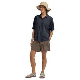 Kurzarmhemd Jack Wolfskin "SIERRA QUEST SS SHIRT W", Damen, Gr. S, N-Gr, blau (schwarz navy), Obermaterial: 100% Polyester, Hemden, Atmungsaktiv, Windabweisend, Stretchkomfort