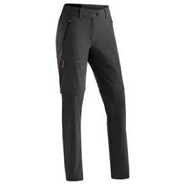 Outdoorhose Maier Sports "Nata Zip Loop", Damen, Gr. 76, Langgr&ouml;&szlig;en, schwarz, 100% Polyester, Hosen Outdoorhose, Damen Zip-Off Wanderhose, atmungsaktive Trekkinghose, Regular Fit