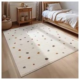 Kinderteppich Hanse Home "Funny Dots", beige (creme, multifarben), B:160cm H:8mm L:235cm, Polypropylen, Teppiche, Kinderteppich, Spielteppich, Kinderzimmer, Kurzflor, Spielunterlage, auch in rund