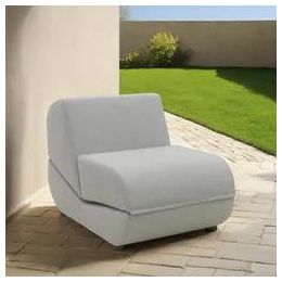 Loungesessel DOMO collection "VENDY Outdoor", silber, B:57cm H:70cm T:102cm, 100% Olefin, Sessel, Zum Schlaf-und Relaxsessel wandelbar