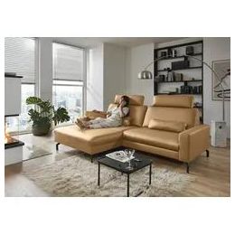 Ecksofa DIE PLANBAR "PN-EM20028 L-Form mit Kopfst&uuml;tzen", gelb (kurkuma), B:248cm H:114cm T:179cm, Sofas, Ecksofa, wahlweise mit motorischem Canape