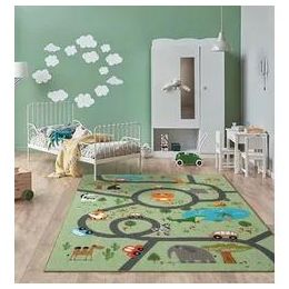 Teppich the carpet "Happy Life", gr&uuml;n, B:80cm H:4mm L:150cm, Polyester, Teppiche, Teppich, Life Kinderzimmer Teppich Spielteppich pflegeleicht