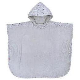 W&ouml;rner Badeponcho W&Ouml;RNER "Sterne hellgrau", grau (hellgrau), L:60cm, Baumwoll-Webfrottier, Hausm&auml;ntel, maschinenwaschbar, trocknergeeignet