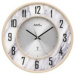 Funkwanduhr AMS, bunt, Wanduhren, &Oslash; 34cm, Quarzuhr, Wanduhr, Wohnzimmer, Esszimmer, Arbeitszimmer, Marmoroptik