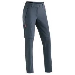 Outdoorhose Maier Sports "Nata Zip Loop", Damen, Gr. 36, Normalgr&ouml;&szlig;en, blau (graublau), 100% Polyester, Hosen Outdoorhose, Damen Zip-Off Wanderhose, atmungsaktive Trekkinghose, Regular Fit