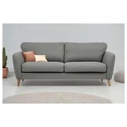 3-Sitzer Home Affaire "MARSEILLE 3er Sofa 206 cm, Cord, Flachgewebe, Struktur, Webstoff", grau, B:206cm H:88cm T:90cm, 100% Polyester, Sofas, Massivholzbeine Eiche, Landhausstil, Wellenunterfederung