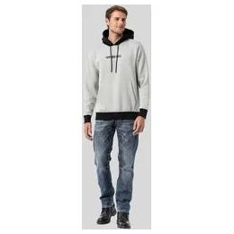 Cipo & Baxx Kapuzenpullover CIPO & BAXX "Sweatshirts", Herren, Gr. L, grau, 70% Baumwolle, 30% Polyester, mehrfarbig, regular fit, Pullover Kapuzenpullover, im Kontrast-Look