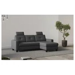 Ecksofa Home Affaire "Varese", grau (dunkelgrau), B:239cm H:91cm T:164cm, 95%Polyester 5%Polyamid, Sofas, Ecksofa, wahlweise mit Bettfunktion und Bettkasten