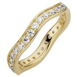 Fingerring OROLINO "333/- Gelbgold glanz synth. Zirkonia" Gr. 58, gelb, Fingerringe, Damen, 058 (18,5), Gold, Fingerring