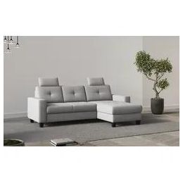 Ecksofa Home Affaire "Varese", grau (hellgrau), B:239cm H:91cm T:164cm, 95%Polyester 5%Polyamid, Sofas, Ecksofa, wahlweise mit Bettfunktion und Bettkasten
