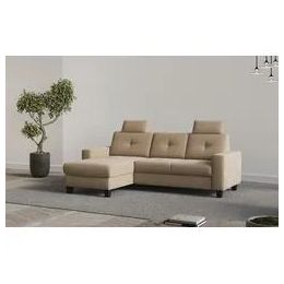 Ecksofa Home Affaire "Varese", braun (macciato), B:239cm H:91cm T:164cm, 100% Polyester, Sofas, Ecksofa, wahlweise mit Bettfunktion und Bettkasten