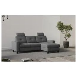 Ecksofa Home Affaire "Varese", grau, B:239cm H:91cm T:164cm, 90% Polyester 10% Polyamid, Sofas, Ecksofa, wahlweise mit Bettfunktion und Bettkasten