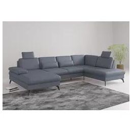 Sit & More Wohnlandschaft SIT & MORE "Morris Jubi", bunt (graublau), B:335cm H:82cm T:212cm, Sofas, Wohnlandschaft, wahlweise mit Armteilverstellung, Bettfunktion & Bettkasten