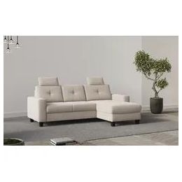 Ecksofa Home Affaire "Varese", beige (creme), B:239cm H:91cm T:164cm, 100% Polyester, Sofas, Ecksofa, wahlweise mit Bettfunktion und Bettkasten