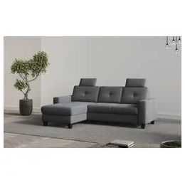 Ecksofa Home Affaire "Varese", grau, B:239cm H:91cm T:164cm, 100% Polyester, Sofas, Ecksofa, wahlweise mit Bettfunktion und Bettkasten