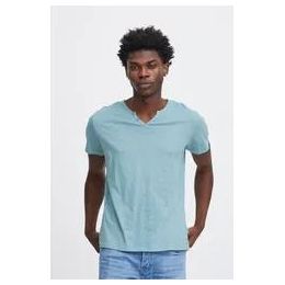 T-Shirt Blend "BHAshton split neck tee", Herren, Gr. 3XL, blau (dusty blau), Single Jersey, Obermaterial: 100% Baumwolle, unifarben, regular fit h&uuml;ftbedeckend, V-Ausschnitt, Shirts T-Shirt, mit Deko-Knopfdetail am Ausschnitt
