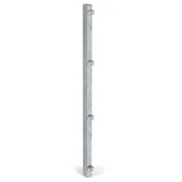 GAH Alberts Zaunpfosten ALBERTS "60x40 mm f&uuml;r Doppelstabmattenzaun", grau (feuerverzinkt), B:6cm H:127,5cm T:4cm, Stahl, Zaunpfosten, 127,5 cm, zur Befestigung mit Einschlag-Bodenh&uuml;lse oder Pfostentr&auml;ger