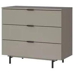 Kommode Germania "Tomino, Schubkastenkommode", grau (steingrau), B:105cm H:92cm T:54cm, Holzwerkstoff, Sideboards, Kommode, mit ged&auml;mpften Schubladen, B/H/T 105/92/54 cm, Metallsockel