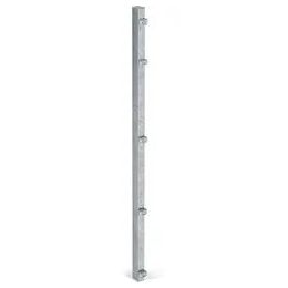 GAH Alberts Zaunpfosten ALBERTS "60x40 mm f&uuml;r Doppelstabmattenzaun", grau (feuerverzinkt), B:6cm H:147,5cm T:4cm, Stahl, Zaunpfosten, 147,5 cm, zur Befestigung mit Einschlag-Bodenh&uuml;lse oder Pfostentr&auml;ger