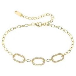 Armband "Schmuck Geschenk Silber 925 Armkette", gold (gelbgoldfarben, kristallwei&szlig;, kristallwei&szlig;), ANISTON JEWELRY & WATCHES, Armb&auml;nder, Damen, 23cm, Silber 925 (Sterlingsilber), Armband, mit Zirkonia (synth.)