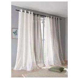 Gardine Heine HOME Gr. 4, wei&szlig;, B:135cm H:245cm, Polyester, Gardinen, Gardine