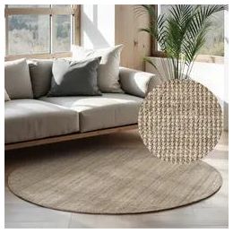 Teppich Hanse Home "Jaipur Juteteppich, als L&auml;ufer und in Rund", grau (graubraun), H:10mm &Oslash;:200cm, Jute, Teppiche, Teppich, 100% Naturfaser, Wohnzimmer, Esszimmer, Schlafzimmer, GRS
