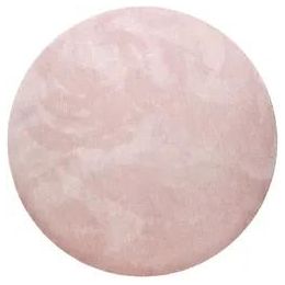 Teppich HOMIE LIVING "Pisa", rosa, H:25mm &Oslash;:200cm, Polyester, Teppiche, Teppich, Hochflor, Microfaser, uni, weich, Shaggy, Wohnzimmer, Schlafzimmer