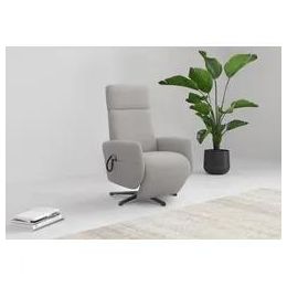 TV-Sessel Home Affaire "Rochelle, inkl. Kopfteilverstellung & 360 Drehfunktion", grau (hellgrau), B:71cm H:110cm T:82cm, 95% Polyester 5% Polyamid, Sessel, wahlweise mit 2 Motoren, Akku & Aufstehhilfe