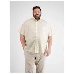 Kurzarmhemd Lerros "Kariertes Seersucker-Kurzarmhemd in Gro&szlig;en Gr&ouml;&szlig;en 3XL bis 6XL", Herren, Gr. 5XL, extraweit, wei&szlig;, 100% Baumwolle, Hemden