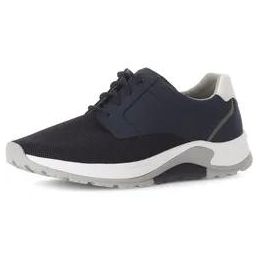 Keilsneaker Gabor ROLLINGSOFT, Herren, Gr. 10 (44,5), blau (jeansblau, wei&szlig;), Nubukleder, Textil, Schuhe, Freizeitschuh, Halbschuh, Schn&uuml;rschuh mit Ziern&auml;hten, G-Weite