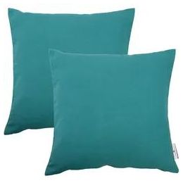 Sitzkissen Tom Tailor HOME "Dove", blau (aqua, unifarben), B:40cm L:40cm, Baumwolle, Dekokissen_Sitzkissen_Kissenh&uuml;llen, Sitzkissen, Tom Tailor unifarbenes, abgestepptes Sitzkisssen DOVE, 2er Pack