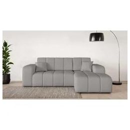 Ecksofa OTTO HOME "CASSY L-Form, Schlafsofa mit Bettkasten, Ma&szlig;e B/T/H: 245/165/88 cm", grau, B:244,5cm H:88cm T:164,5cm, 100% Polyester, Sofas, Ecksofa, mit 2 R&uuml;ckenkissen, Recamiere rechts oder links bestellbar