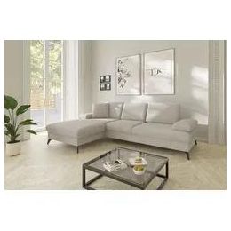 Sit & More Ecksofa SIT & MORE "Morris Jubi L-Form, B: 247 cm", beige (creme), B:247cm H:83cm T:171cm, 100% Polyester, Sofas, Ecksofa, mit Armteilfunktion & 1 Zierkissen, optional Bettfunktion