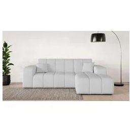 Ecksofa OTTO HOME "CASSY L-Form, Schlafsofa mit Bettkasten, Ma&szlig;e B/T/H: 245/165/88 cm", grau (hellgrau), B:248cm H:83,5cm T:165,5cm, 100% Polyester, Sofas, Ecksofa, mit 2 R&uuml;ckenkissen, Recamiere rechts oder links bestellbar