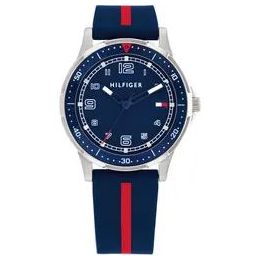 Quarzuhr Tommy Hilfiger "KIDS", blau (dunkelblau, rot), Armbanduhren, Kinder, Quarzuhr, Armbanduhr, Kinderuhr, analog, Silikonarmband, Geschenkidee
