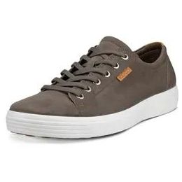 Sneaker Ecco "Ecco Soft 7M", Herren, Gr. 46, grau (dunkelgrau), Nubukleder, Schuhe Sneaker, Freizeitschuh, Halbschuh, Schn&uuml;rschuh mit Ecco Markenlabel