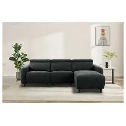 Ecksofa OTTO HOME "SKAANE Struktur, L-Form, 274 cm, manuelle/elektrische Relaxfunktion", grau (anthrazit), B:274cm H:100cm T:181cm, 100% Polyester, Sofas, Ecksofa, rundes Design, Kopfteilverstellung, Federkernpolsterung