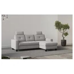 Ecksofa Home Affaire "Varese", silber, B:239cm H:91cm T:164cm, 90% Polyester 10% Polyamid, Sofas, Ecksofa, wahlweise mit Bettfunktion und Bettkasten