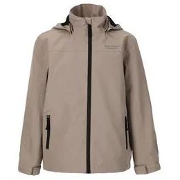 Outdoorjacke WEATHER REPORT "Borise Jr.", Kinder, Gr. 164, grau (hellgrau), 90% Polyester, 10% Elasthan, mehrfarbig, normal, hoch geschlossener Ausschnitt, Jacken Outdoorjacke, mit wasserdichter Ausstattung