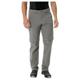 Outdoorhose Vaude "MEN'S FARLEY STRETCH T-ZIP PANTS III", Herren, Gr. 58, N-Gr, grau (stone grau), Obermaterial: 89% Polyamid, 11% Elasthan, Hosen Outdoorhose, mit Ges&auml;&szlig;tasche und Eingrifftaschen, mit Rei&szlig;verschluss-Applikationen