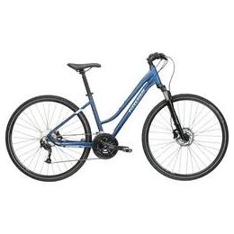Crossrad KROSS "KROSS Crossbike Evado 6.0 28" blau 27 G&auml;nge" Gr. 48, blau (blau, schwarz), Fahrr&auml;der, Damen, 48cm, 28 Zoll (71,12cm) hinten: 28 Zoll (71,12cm)