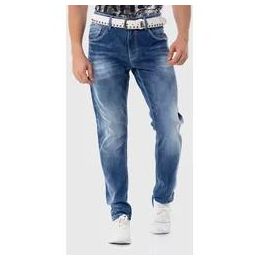 Cipo & Baxx Slim-fit-Jeans CIPO & BAXX "Jeans", Damen, Gr. 40, L&auml;nge 34, blau, 98% Baumwolle, 2% Elasthan, unifarben, slim fit lang, Jeans Slim-fit-Jeans, in Slim-Fit