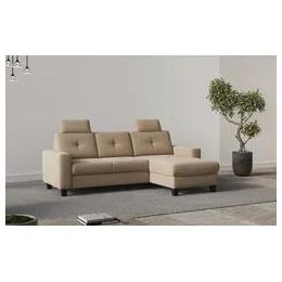 Ecksofa Home Affaire "Varese", braun (macciato), B:239cm H:91cm T:164cm, 100% Polyester, Sofas, Ecksofa, wahlweise mit Bettfunktion und Bettkasten