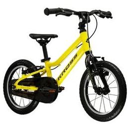 Kinderfahrrad KROSS "KROSS Kinderrad Lightweight Liftie 14" gelb" Gr. 18, gelb (gelb, gelb), Fahrr&auml;der, Kinder, 18cm, 14 Zoll (35,56cm) hinten: 14 Zoll (35,56cm)