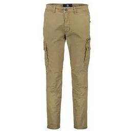 Cargohose Lerros "Cargo Pants in schmaler, gerader Passform", Herren, Gr. 33, L&auml;nge 32, braun, 97% Baumwolle, 3% Elasthan, Hosen Cargohose
