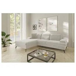 Sit & More Ecksofa SIT & MORE "Morris Jubi L-Form, B: 247 cm", beige (creme), B:247cm H:83cm T:171cm, 100% Polyester, Sofas, Ecksofa, mit Armteilfunktion & 1 Zierkissen, optional Bettfunktion