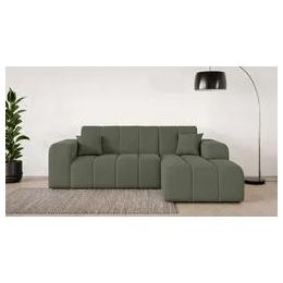 Ecksofa OTTO HOME "CASSY L-Form, Schlafsofa mit Bettkasten, Ma&szlig;e B/T/H: 245/165/88 cm", gr&uuml;n (dunkelgr&uuml;n), B:248cm H:83,5cm T:165,5cm, 94% Polyester, 6% Nylon, Sofas, Ecksofa, mit 2 R&uuml;ckenkissen, Recamiere rechts oder links bestellbar